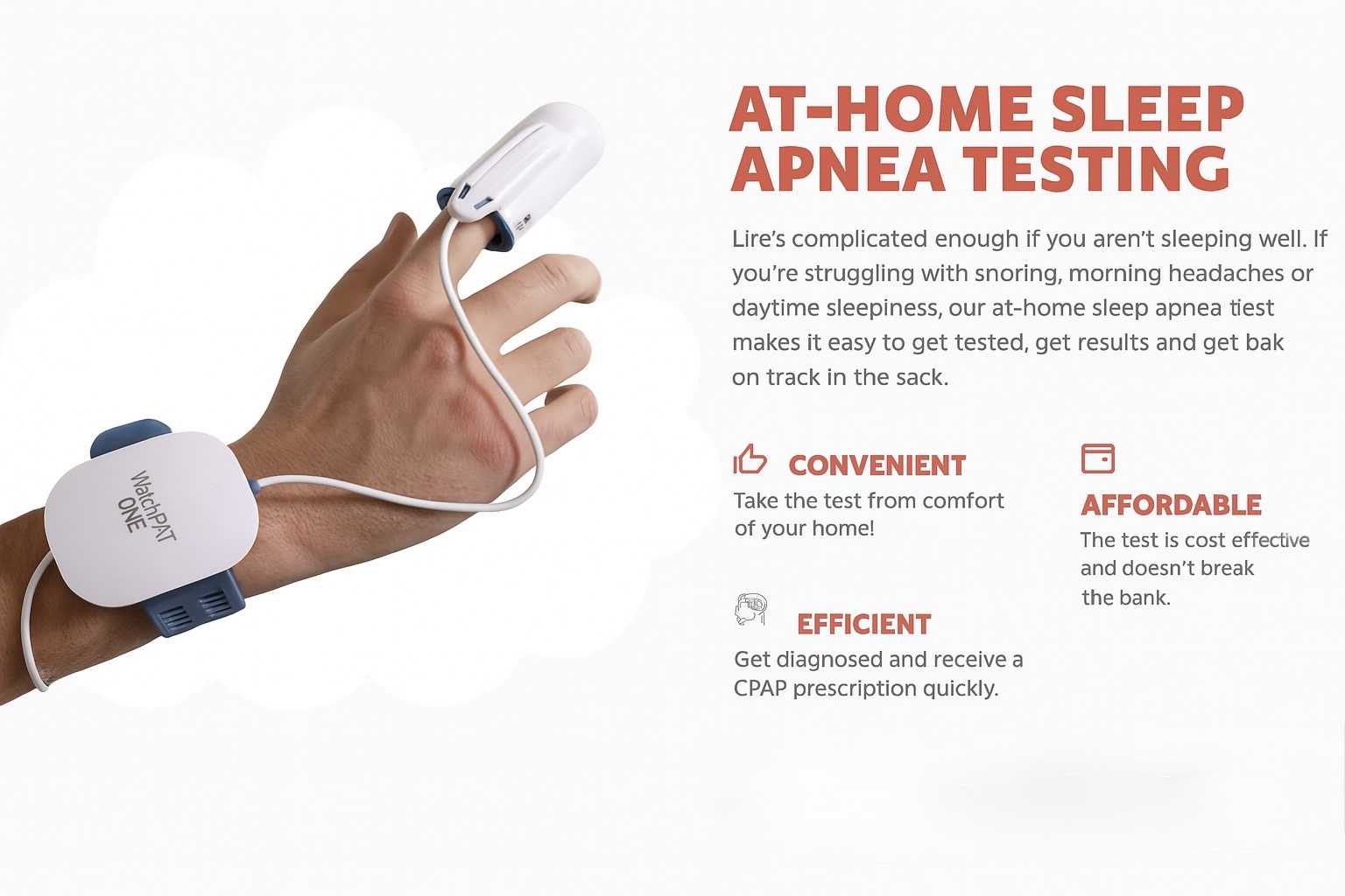 FDA Approved and DOT Certified Disposable WatchPat One Home Sleep Apnea ...