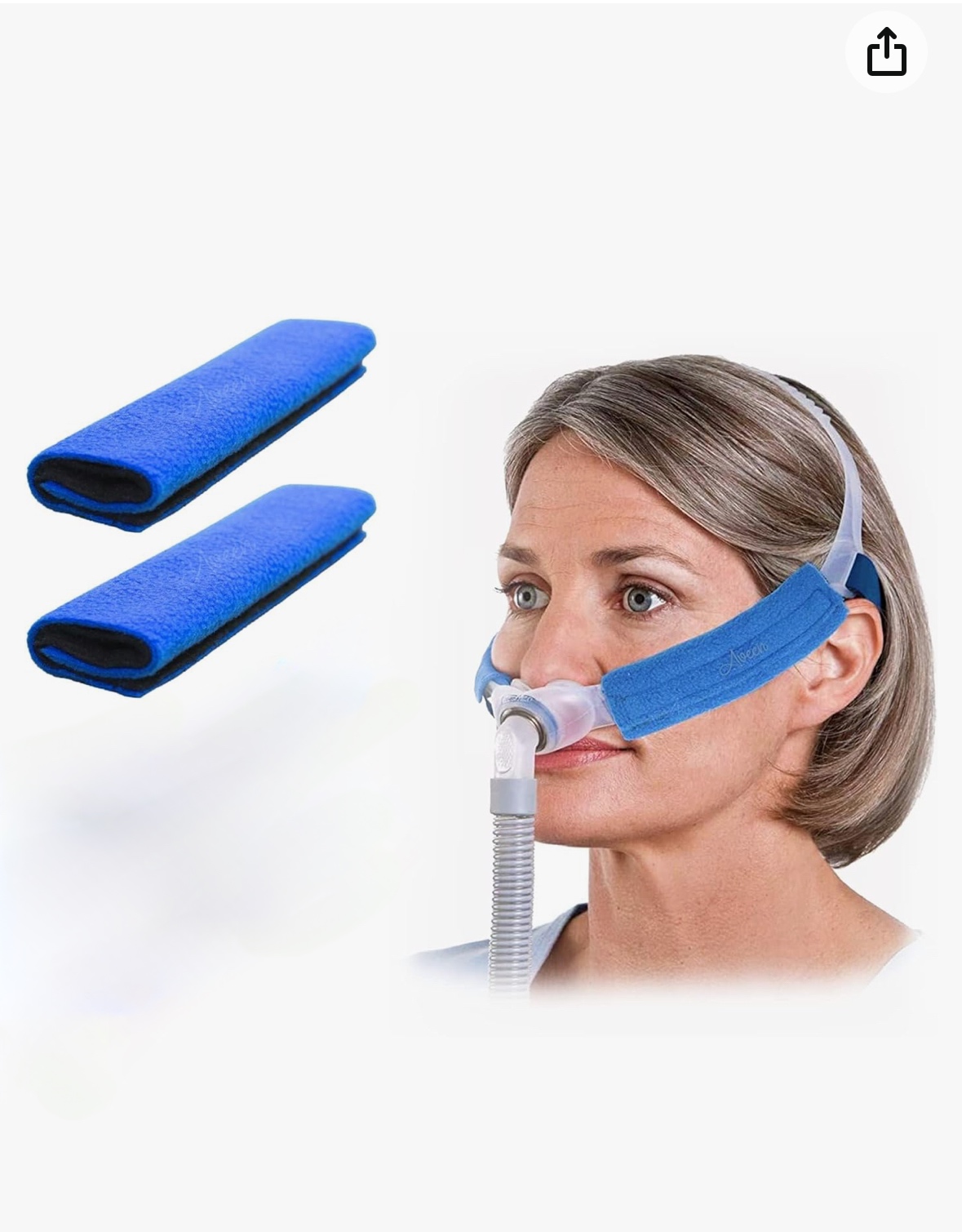 Universal Blue CPAP and BiPAP Headgear Soft Fabric Mask Wraps ( 2 Pack ...